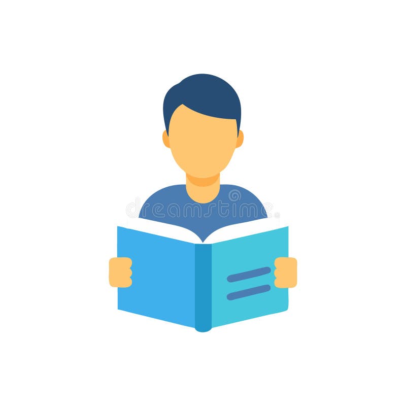 Reading Student Icon for Literacy Education Stock Illustration ...