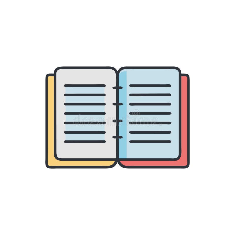 Open Notebook Icon for Note Taking Stock Illustration - Illustration of ...