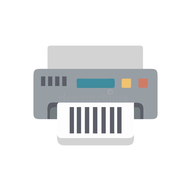 Reliable Barcode Label Printer Icon for Retail Stock Illustration ...