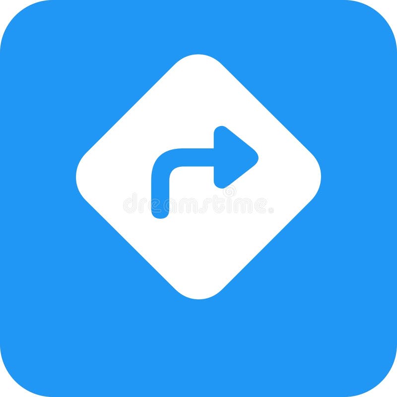 Symbol of Right Side Sharp Curve. Stock Illustration - Illustration of ...