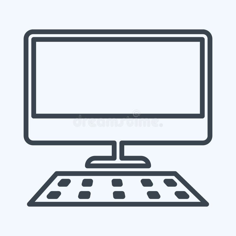 Icon Desktop - Line Style,Simple Illustration,Editable Stroke Stock ...