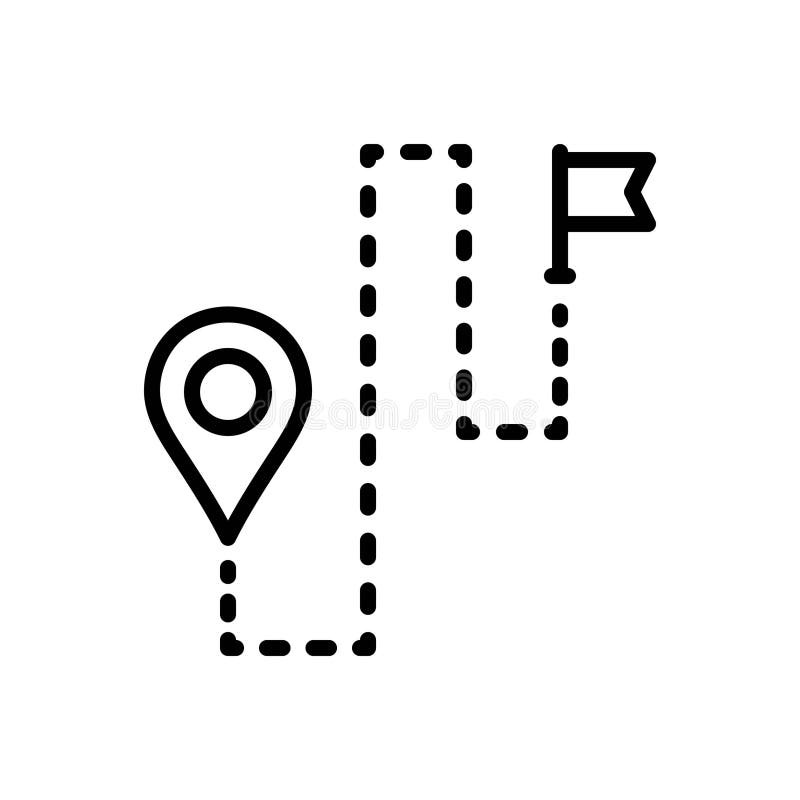 Black Line Icon for Destination, Location and Place Stock Vector ...
