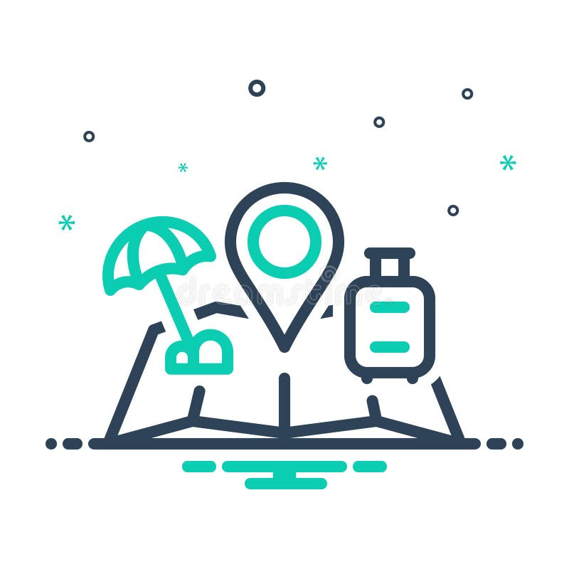 Mix Icon for Destination, Map and Journey Stock Vector - Illustration ...