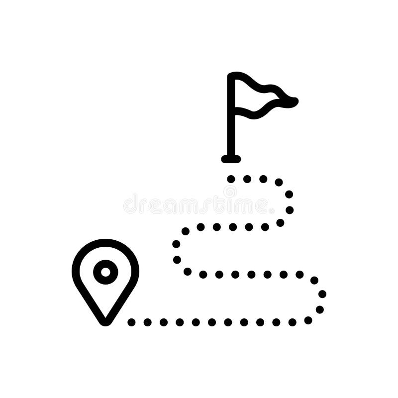 Black Line Icon for Destination, Target and Place Stock Vector ...