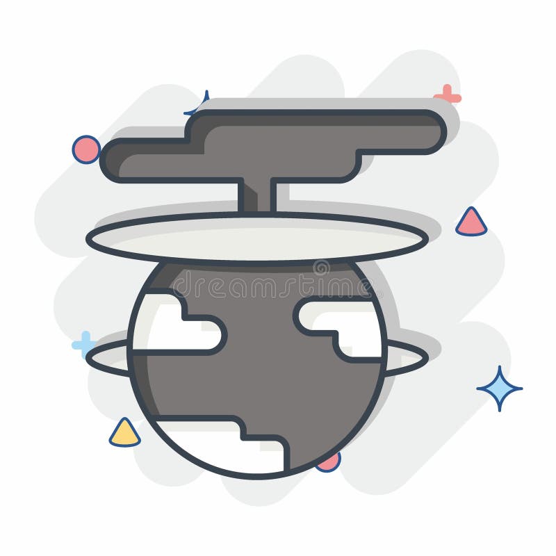 Icon Destroy the World. Related To Nuclear Symbol. Comic Style. Simple ...