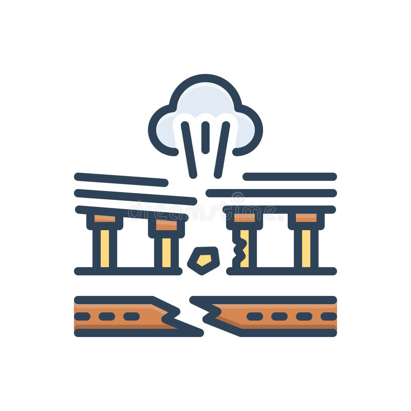 Color Illustration Icon for Destruction, Demolition and Break Stock ...