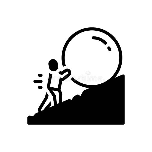 Black Solid Icon for Determination, Rolling and Workload Stock Vector ...