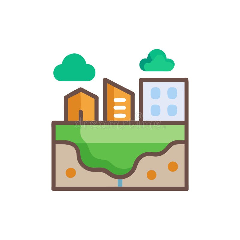 Icon of Development for Land Planning Stock Illustration - Illustration ...
