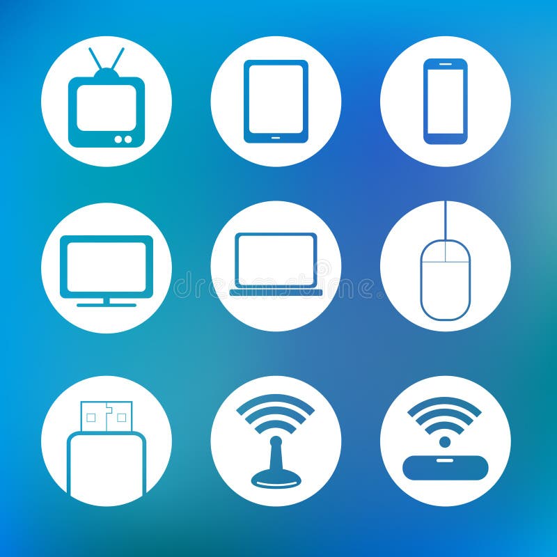 Icon Device Technology and Electronic Stock Vector - Illustration of ...