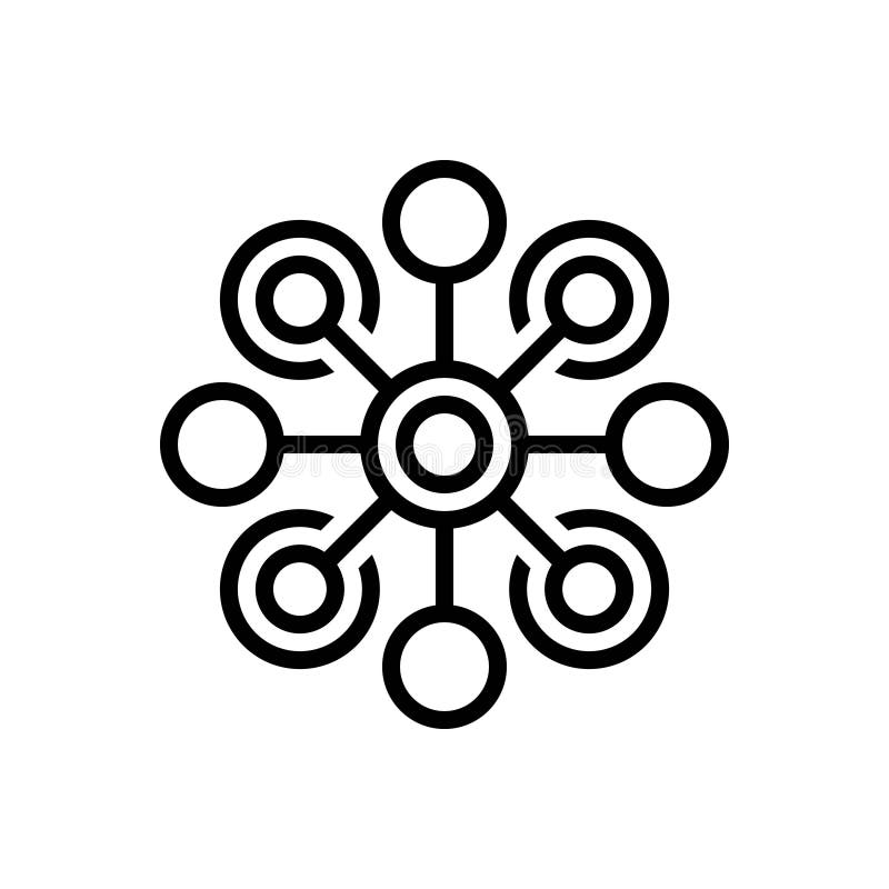 Black Line Icon for Diagram, Chart and Description Stock Illustration ...