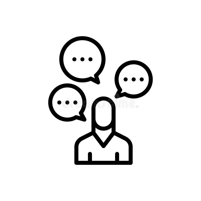 Black Line Icon for Dialog, Dialogue and Speak Stock Vector ...