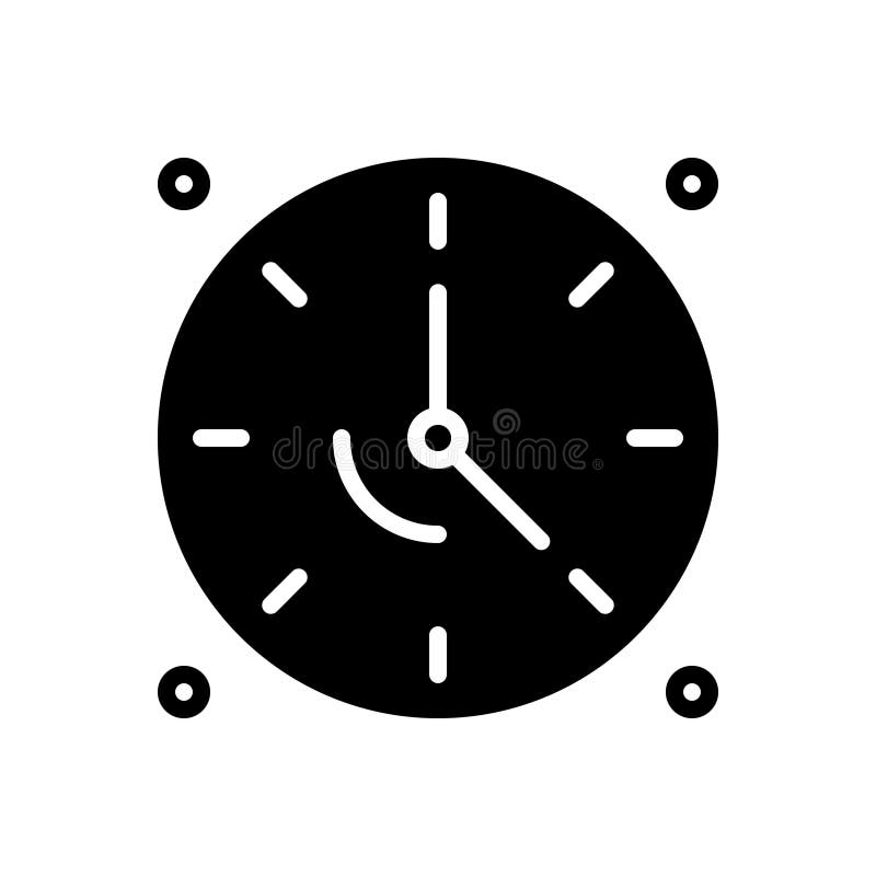 Black Solid Icon for Dials, Clock and Time Stock Illustration ...