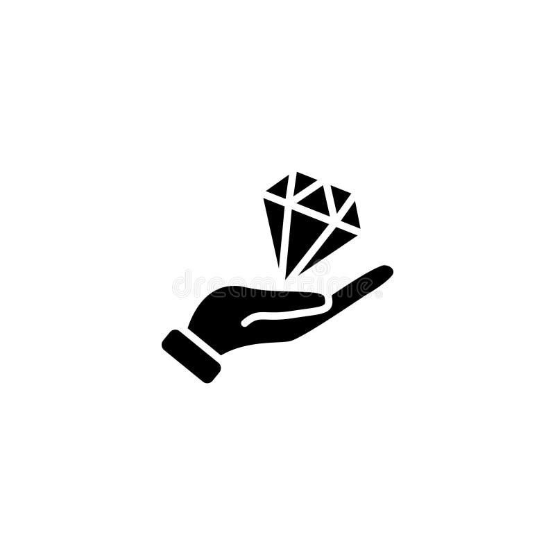 Diamond In The Hand Icon , Lorem Ipsum Flat Design Stock Illustration ...