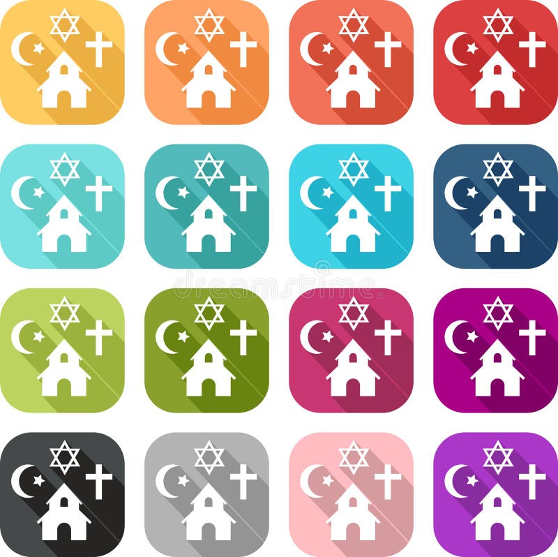 Icon of Different Religions Stock Vector - Illustration of croissant ...