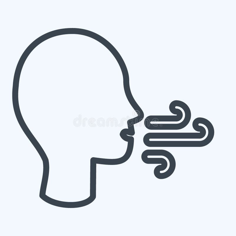 Icon Difficulty Breathing. Suitable for Flu Symbol. Line Style. Simple ...