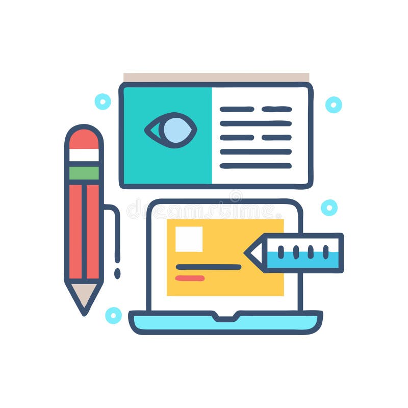 Icon for Digital Learning Aids Stock Vector - Illustration of student ...