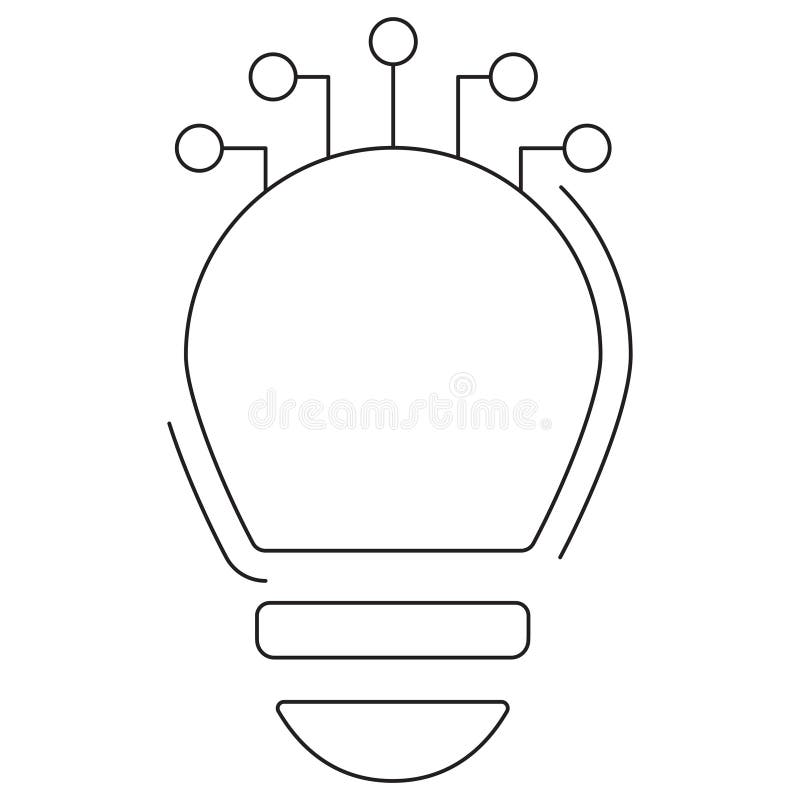 Icon of a Digital Light Bulb with Circuit Connections Stock Vector ...