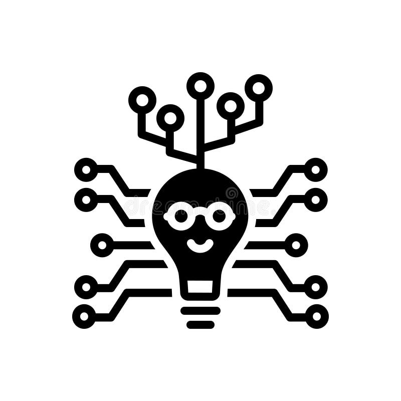 Black Solid Icon for Digital, Technology and Circuit Stock Vector ...