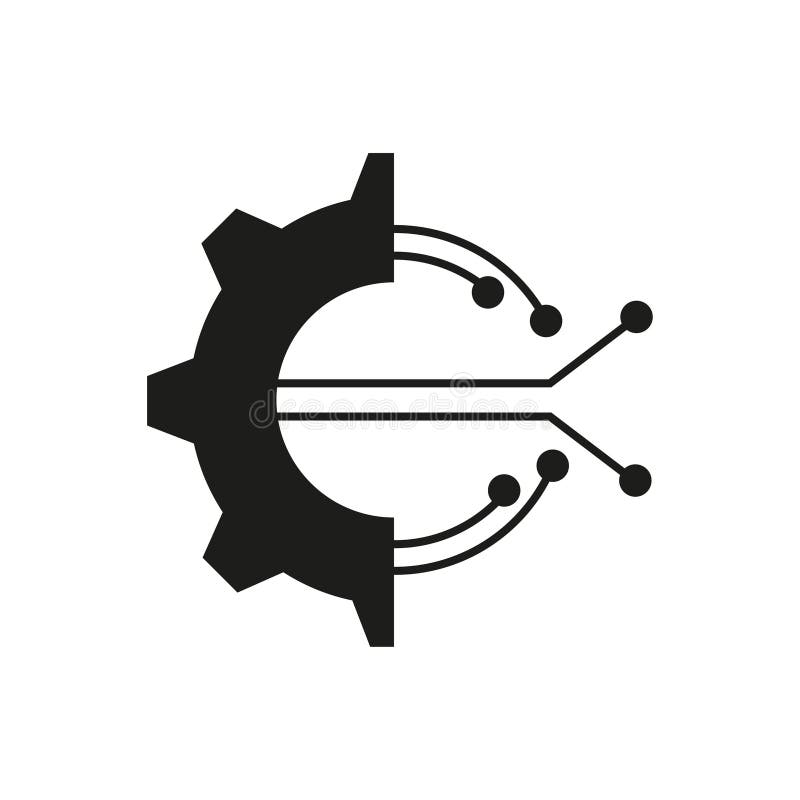 Icon with Digital Technology Gear. Internet Application. Vector ...