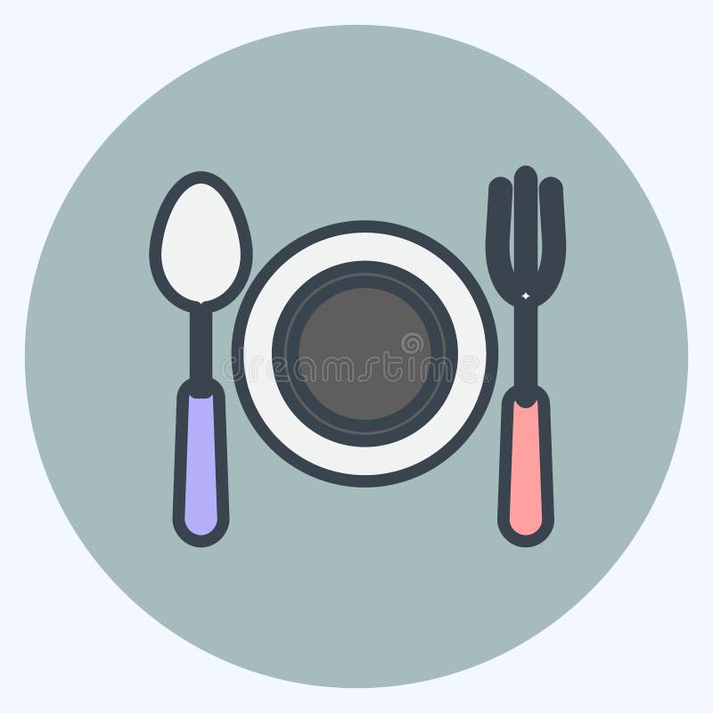 Icon Dinner. Suitable for Wedding Symbol. Color Mate Style. Simple ...