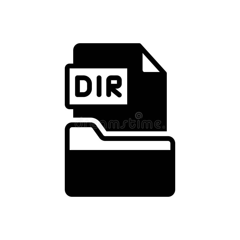Black Solid Icon for Dir, Document and Folder Stock Vector ...