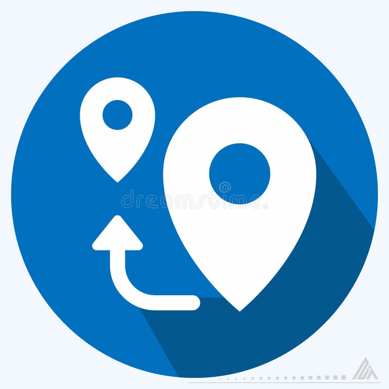 Icon Direction 3 - Long Shadow Style Stock Vector - Illustration of ...