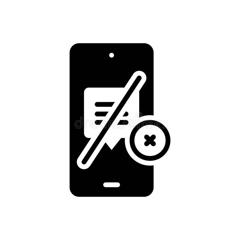 Black Solid Icon for Disable, Damage and Communication Stock Vector ...