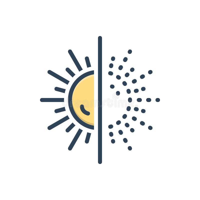 Color Illustration Icon for Disappear, Sun and Disappearance Stock ...