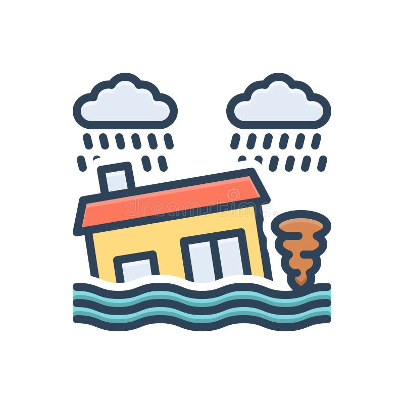 Color Illustration Icon for Disaster, Calamity and Disaster Stock ...