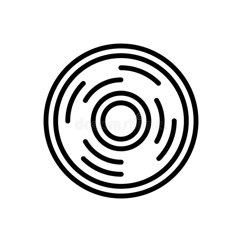 Black Line Icon for Disc, Record and Disk Stock Illustration ...