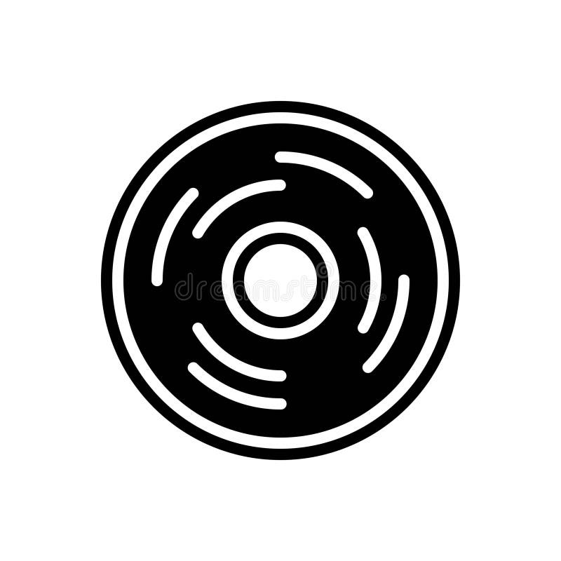Black Solid Icon for Disc, Record and Disk Stock Vector - Illustration ...