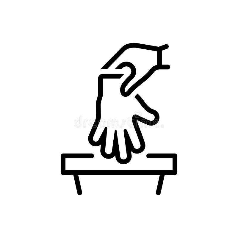 Black Line Icon for Discard Used Gloves, Discard and Medical Stock ...
