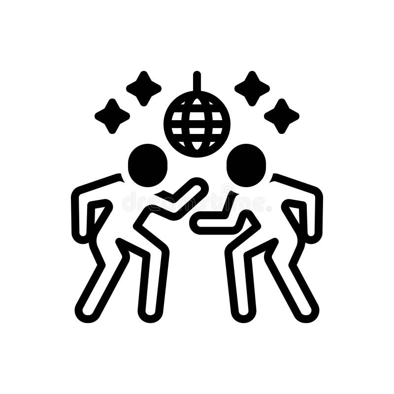 Black Solid Icon for Disco, Dance Hall and Friend Stock Vector ...