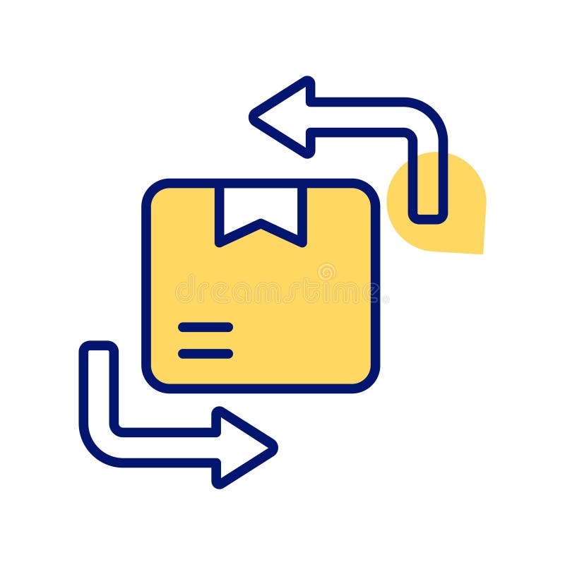 An Icon with Dispatched Package and Opposite Direction Arrows Showing ...