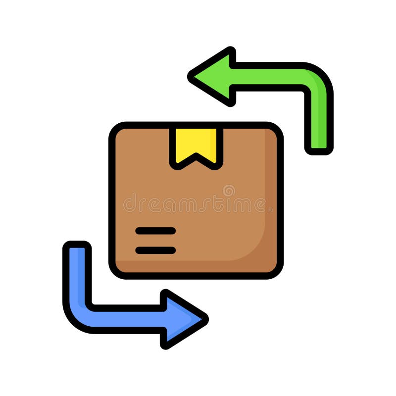 An Icon with Dispatched Package and Opposite Direction Arrows Showing ...