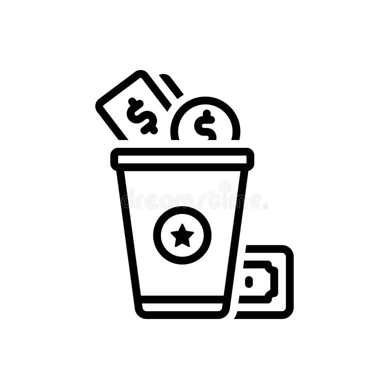 Black Line Icon for Disposable, Waste Money and Finance Stock ...