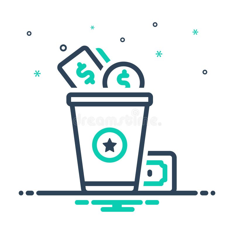 Mix Icon for Disposable, Waste Money and Finance Stock Illustration ...