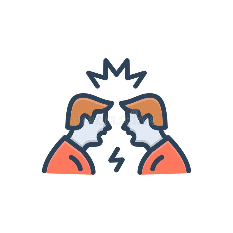 Color Illustration Icon for Dispute, Fight and Controversy Stock Vector ...