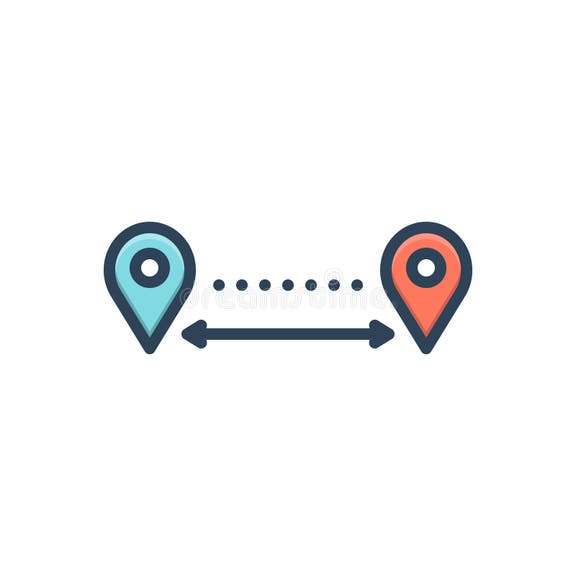 Color Illustration Icon for Distances, Gps and Location Stock Vector ...
