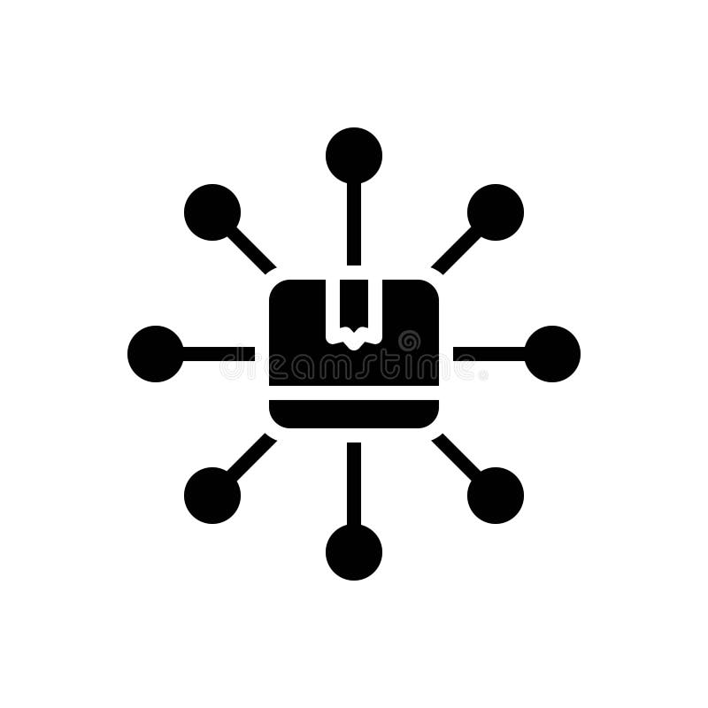 Black Solid Icon for Distribution, Distribute, Connect Stock Vector ...
