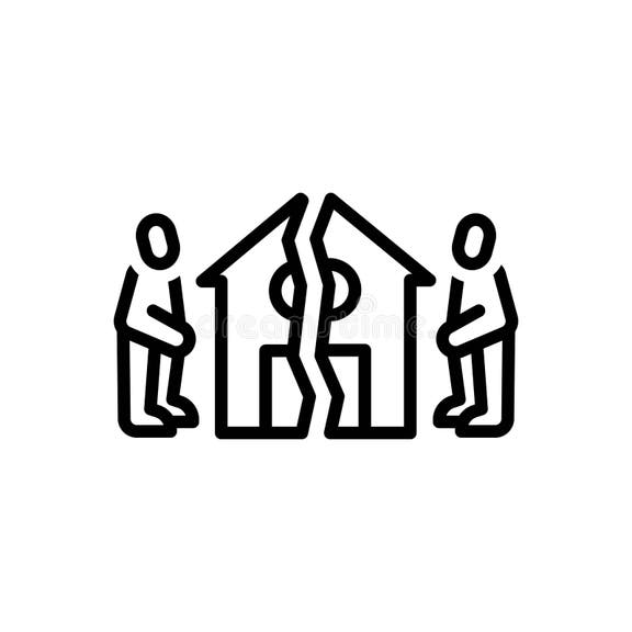 Black Line Icon for Divide, Break and Real Stock Vector - Illustration ...