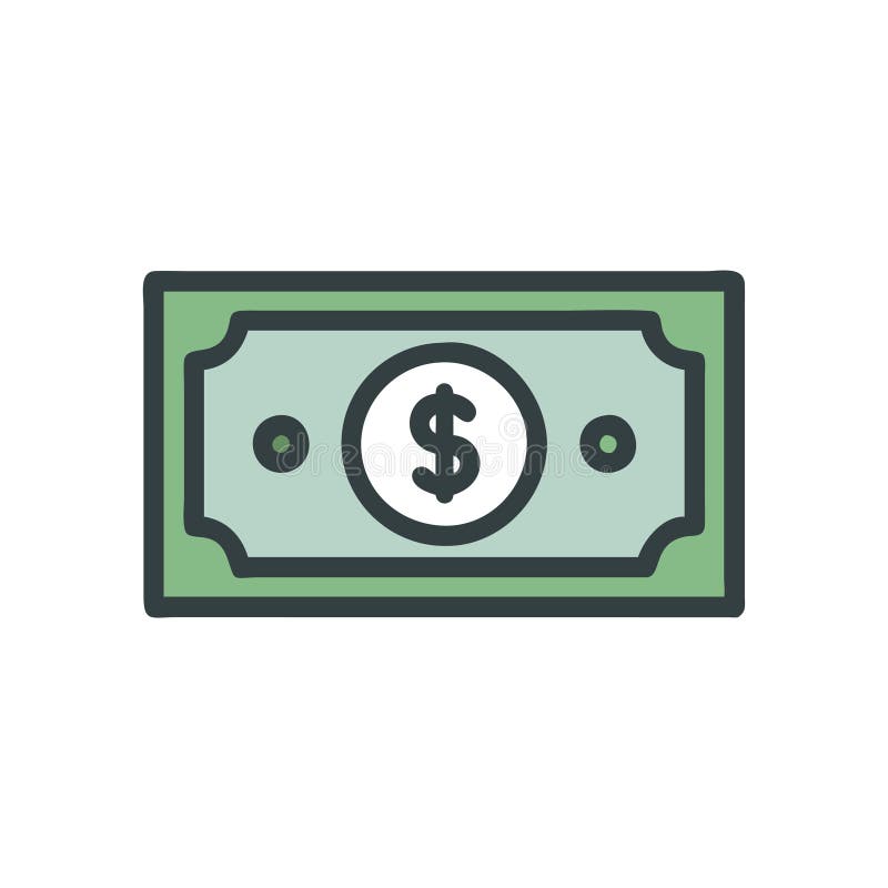 Icon of Dollar Bill for Economics Stock Illustration - Illustration of ...