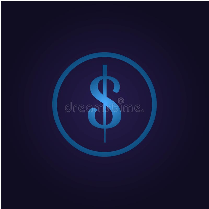 Icon Dollar Blue in Circle Money and Finance, for App Button Donat ...