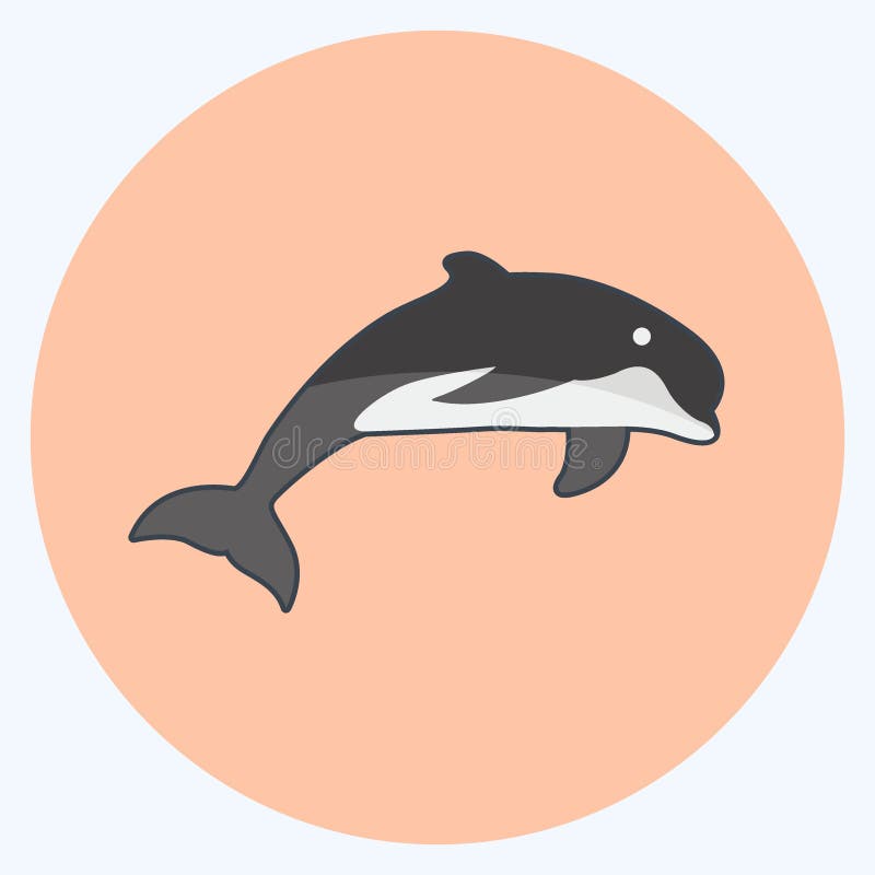 Icon Dolphin. Suitable for Animal Symbol. Line Style. Simple Design ...