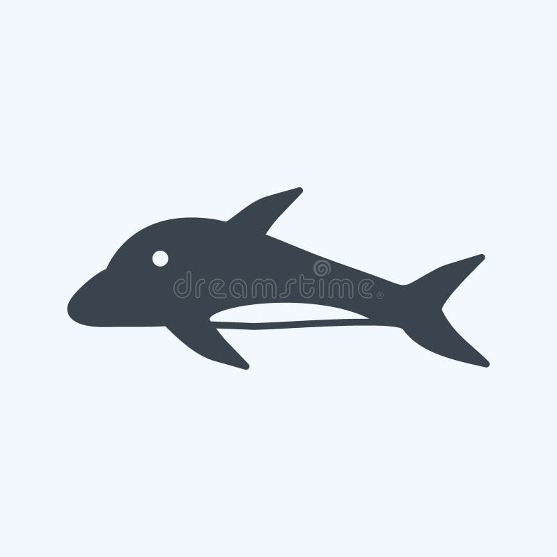 Icon Dolphin. Suitable for Sea Symbol. Glyph Style. Simple Design ...