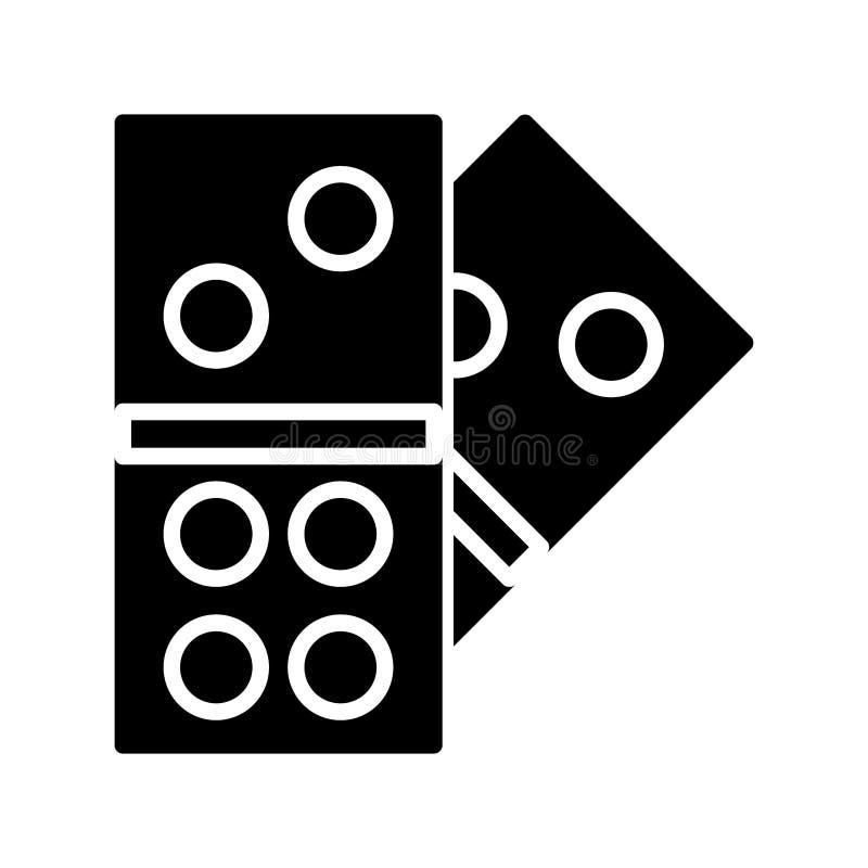 Icon Dominoes in Outline Style. Vector Illustration and Editable Stroke ...