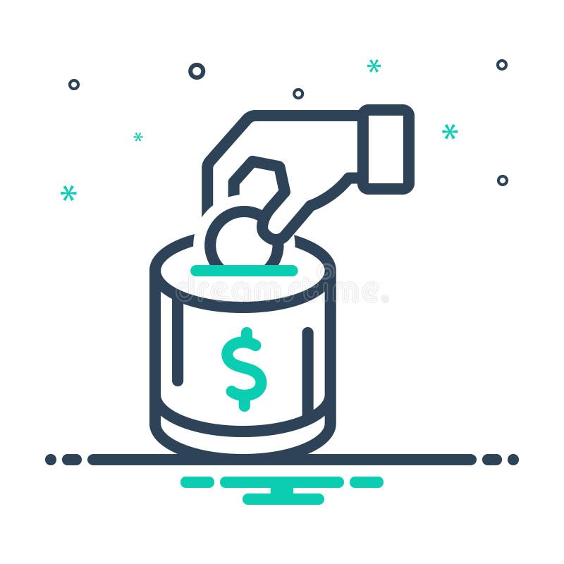 Mix Icon for Donations, Contribution and Gratuity Stock Vector ...