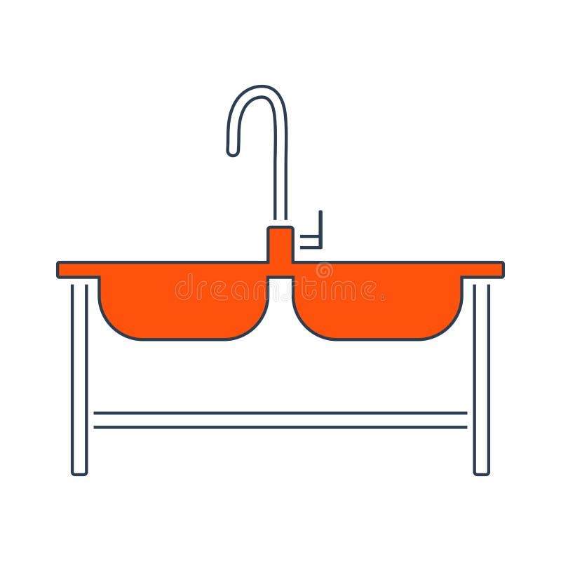 Double sink icon stock vector. Illustration of modern - 119228257