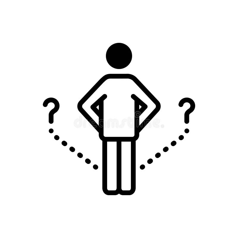 Black Solid Icon for Doubt, Scepticism and Suspicion Stock Vector ...