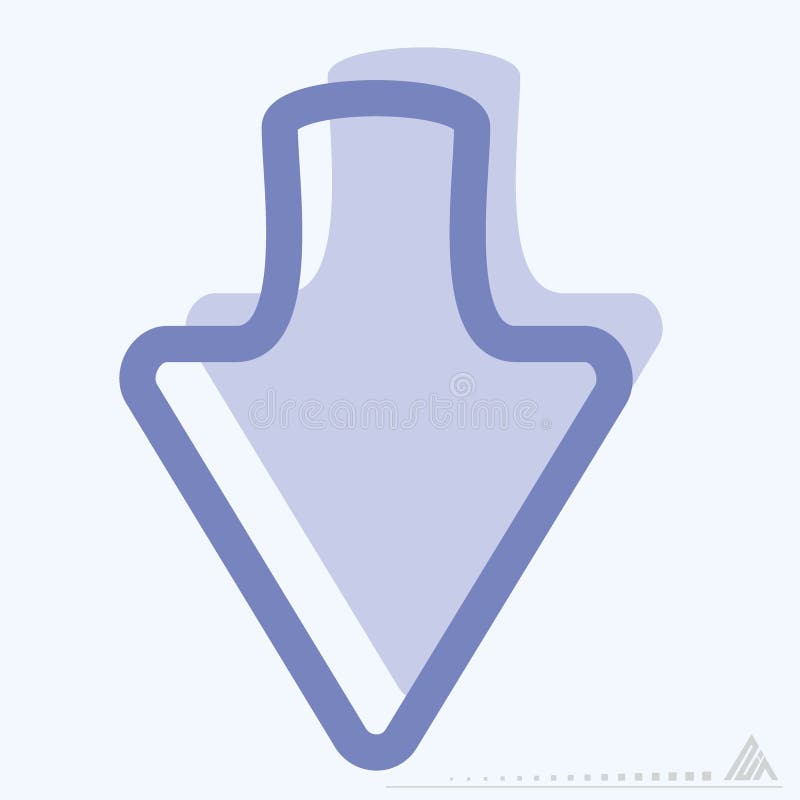 Icon Down - Two Tone Style stock vector. Illustration of move - 233123308